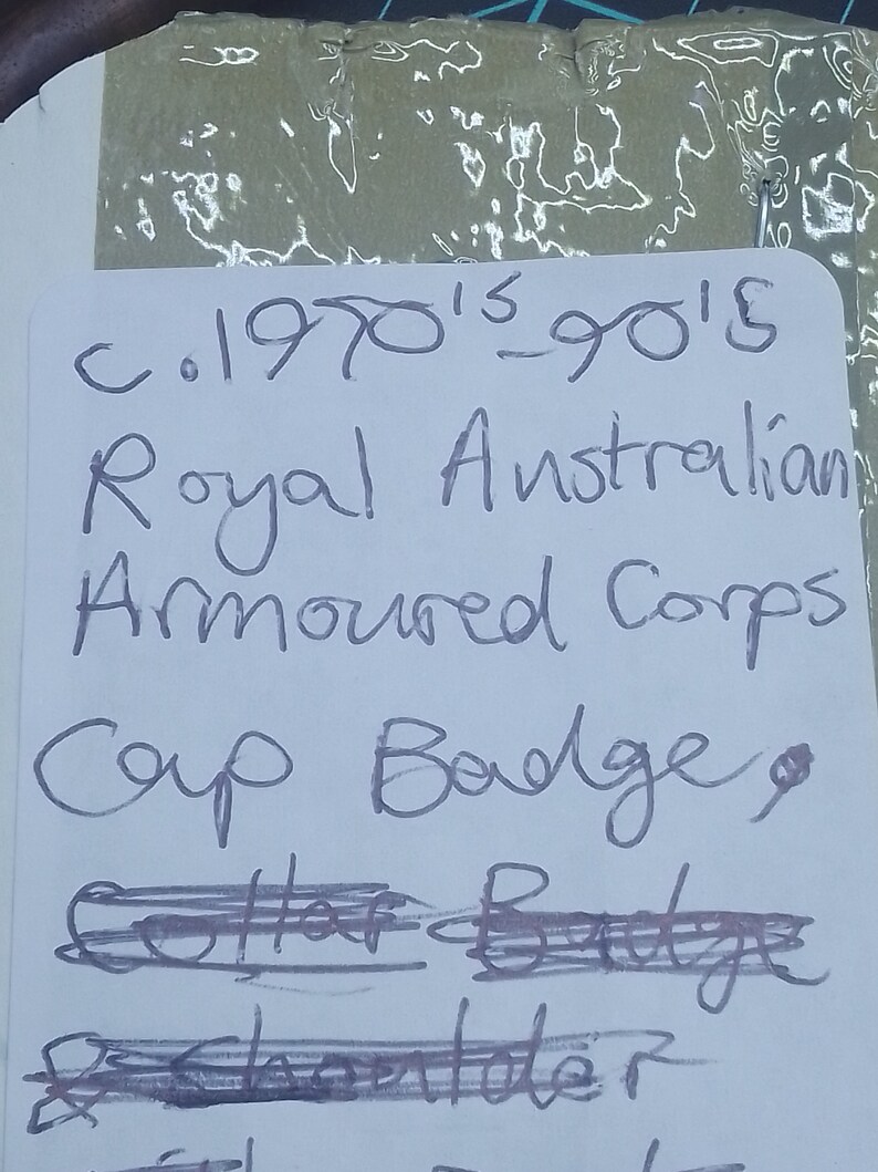 1970s 90s Australian Army Armoured Corps Cap Badge Etsy
