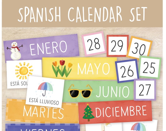 SPANISH Kalender Kit Calendario Escolar Back To School Pinnwand Kit ...