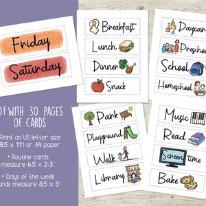 Visual Schedule Toddler Kids Daily Routine Chart, Daily Rhythm, Chore ...