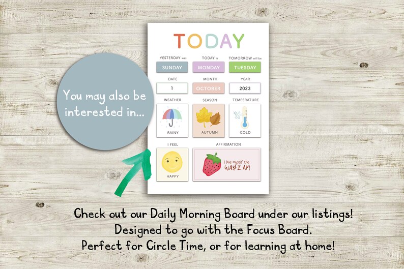 Circle Time Focus Board With Shapes, Letters, Colours, Numbers, Daily ...