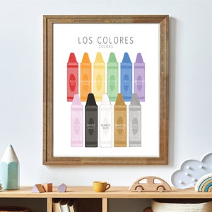 Bilingual Spanish and English Colors Poster, Los Colores Poster ...