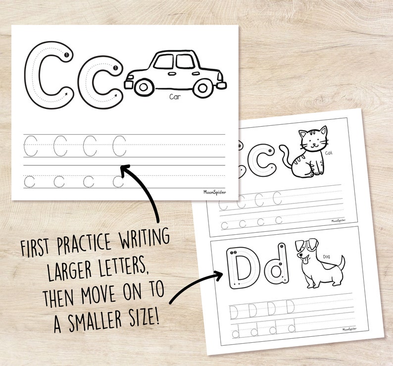 ABC Phonics Tracing Cards. Alphabet Handwriting Practice, Preschool ...
