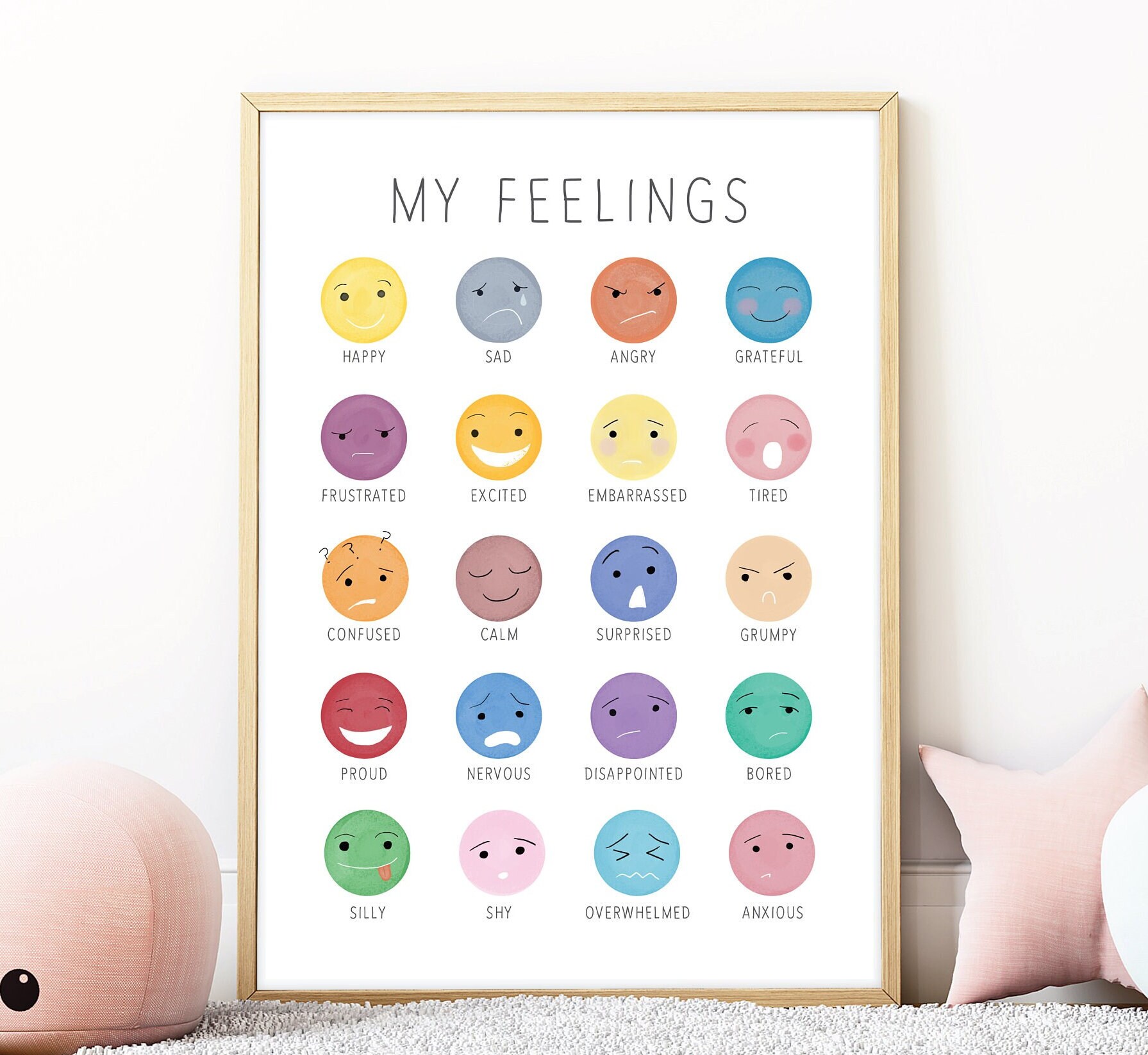 My Feelings Poster Digital Download, Montessori Homeschool, Educational ...