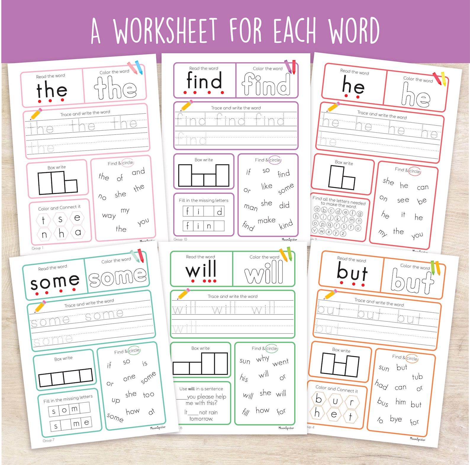 First 100 Printable Sight Words Worksheets & Flashcards, Fry 100 ...