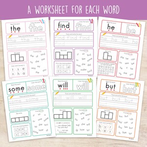 First 100 Printable Sight Words Worksheets & Flashcards, Fry 100 ...