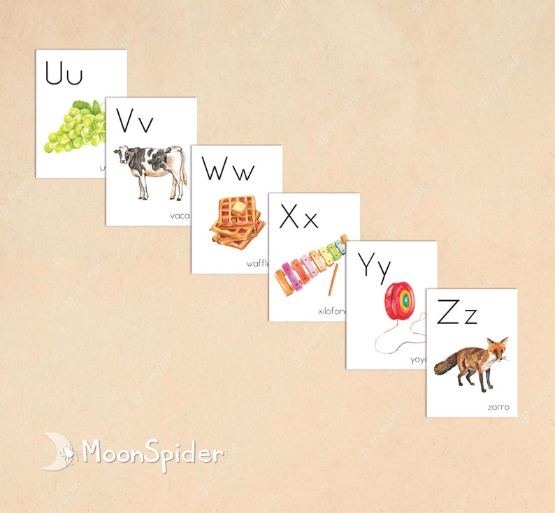 SPANISH Alphabet Individual Downloadable Posters, for Classroom Use - Etsy