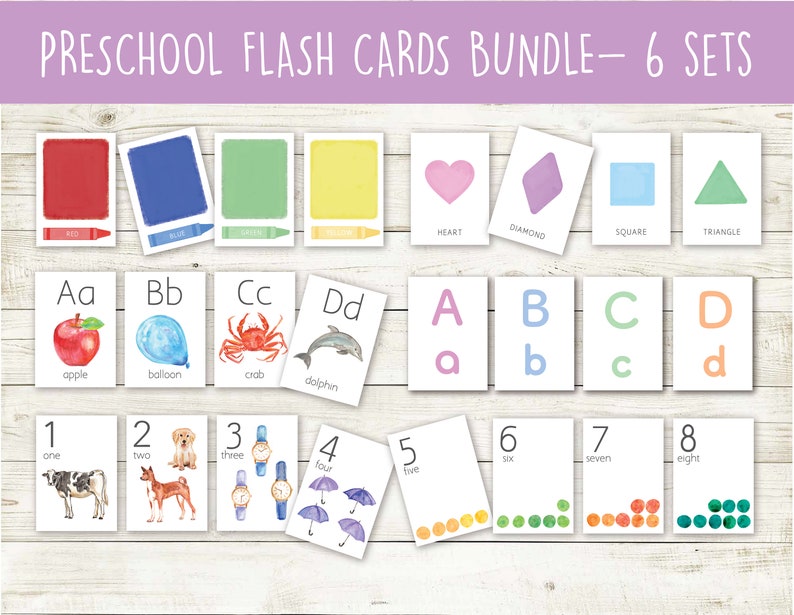 Preschool Educational Flash Cards Bundle Colors Flash Cards - Etsy