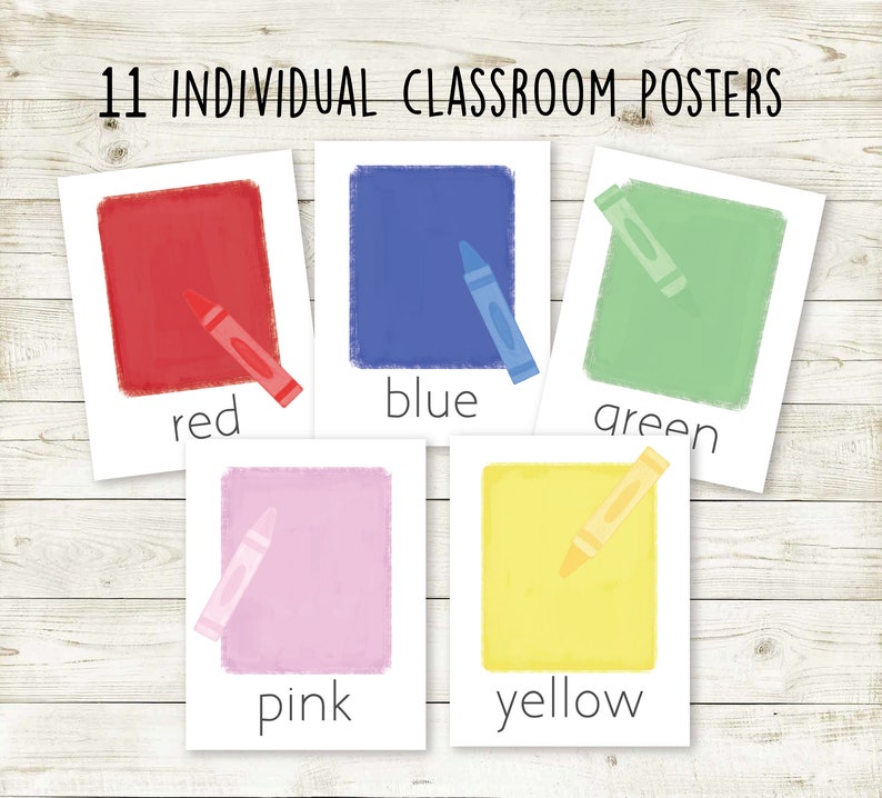 Colors Posters Colours Posters Classroom Decor Playroom - Etsy