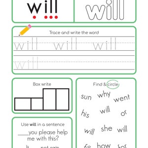 First 100 Printable Sight Words Worksheets & Flashcards, Fry 100 ...