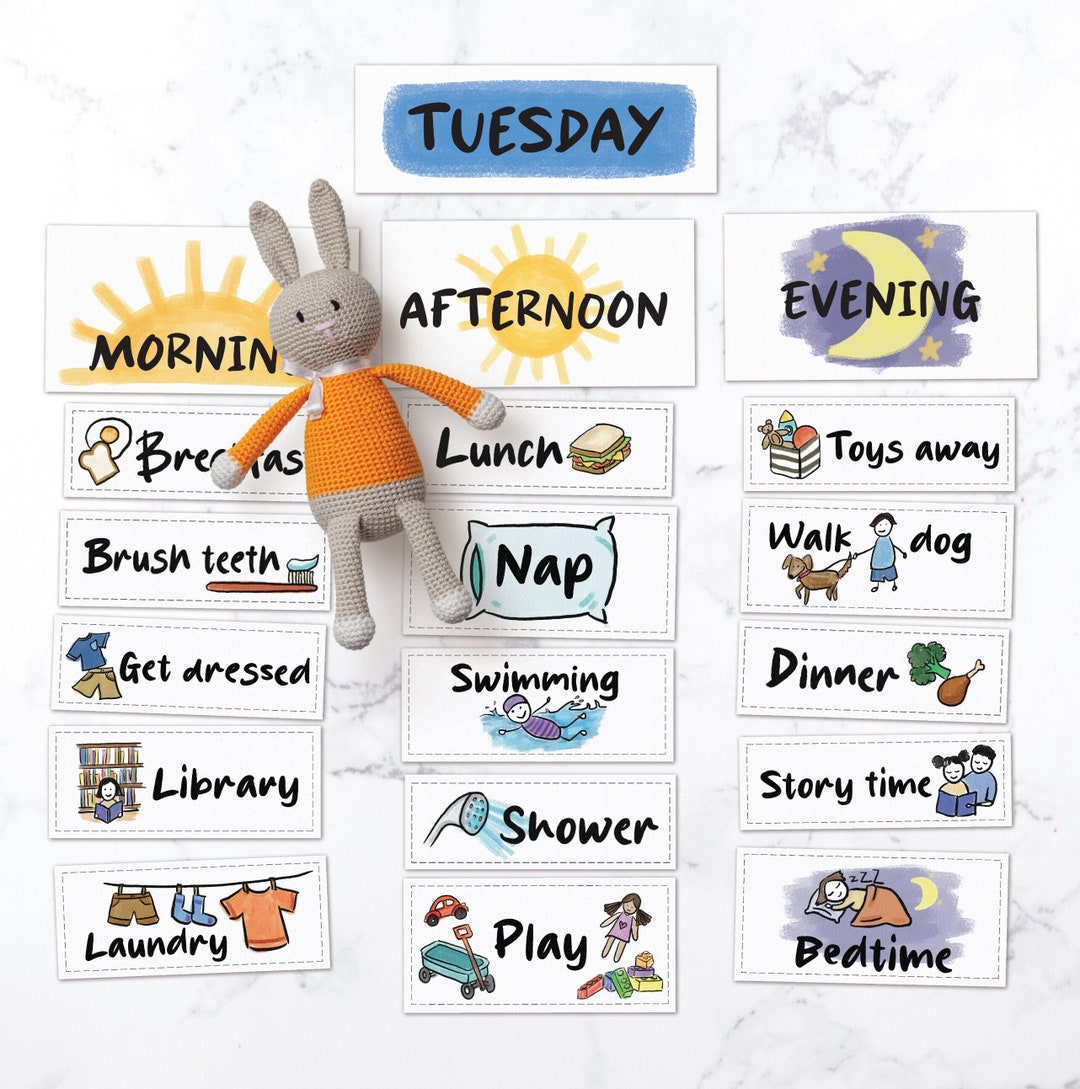 Visual Schedule Toddler Kids Daily Routine Chart Daily - Etsy