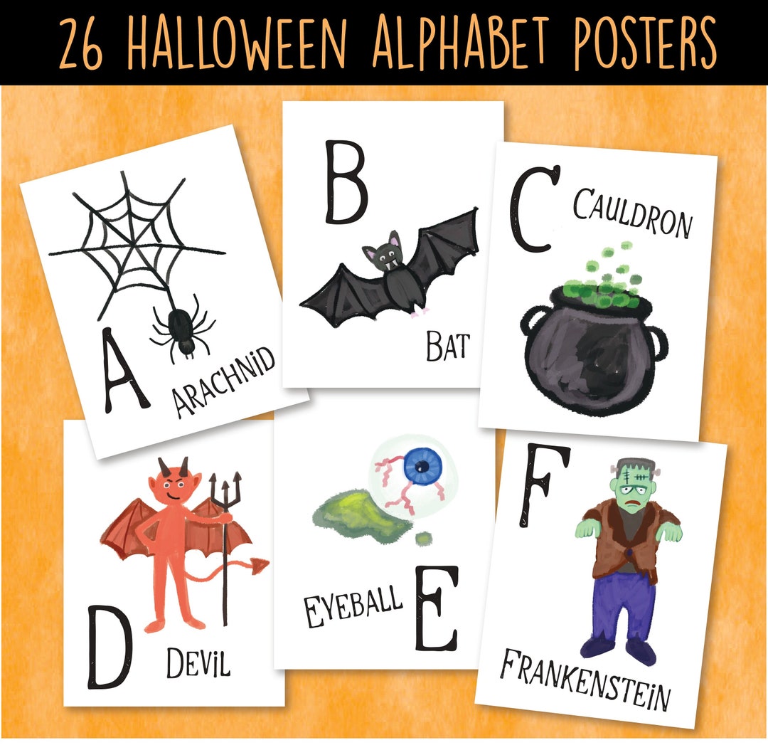 Halloween Classroom Decoration, Halloween Alphabet, Halloween ABC ...