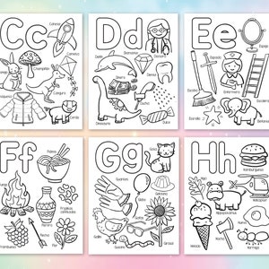 SPANISH Printable Alphabet Coloring Pages Worksheets, ABC Colouring ...