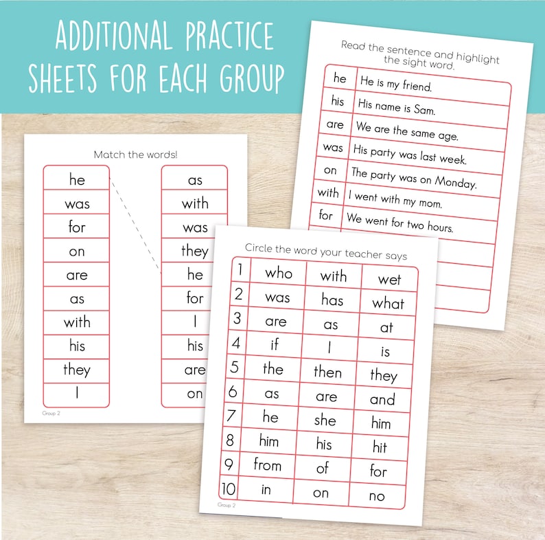 First 100 Printable Sight Words Worksheets & Flashcards, Fry 100 ...