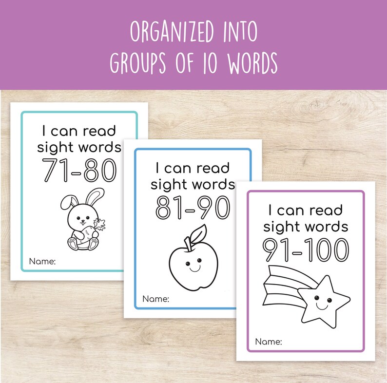First 100 Printable Sight Words Worksheets & Flashcards, Fry 100 ...