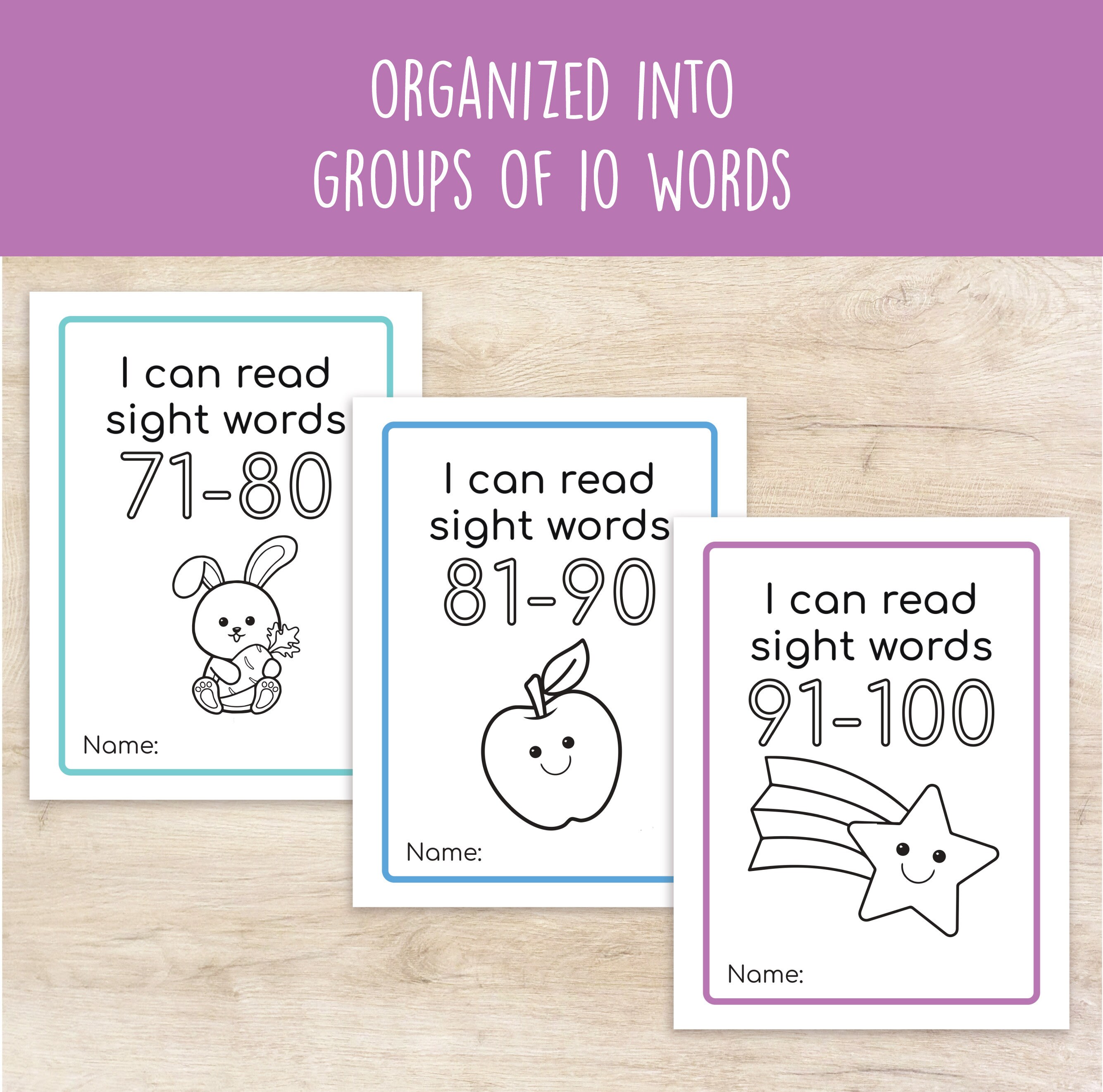 First 100 Printable Sight Words Worksheets & Flashcards, Fry 100 ...