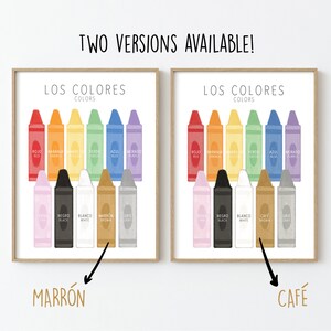 Bilingual Spanish and English Colors Poster, Los Colores Poster ...