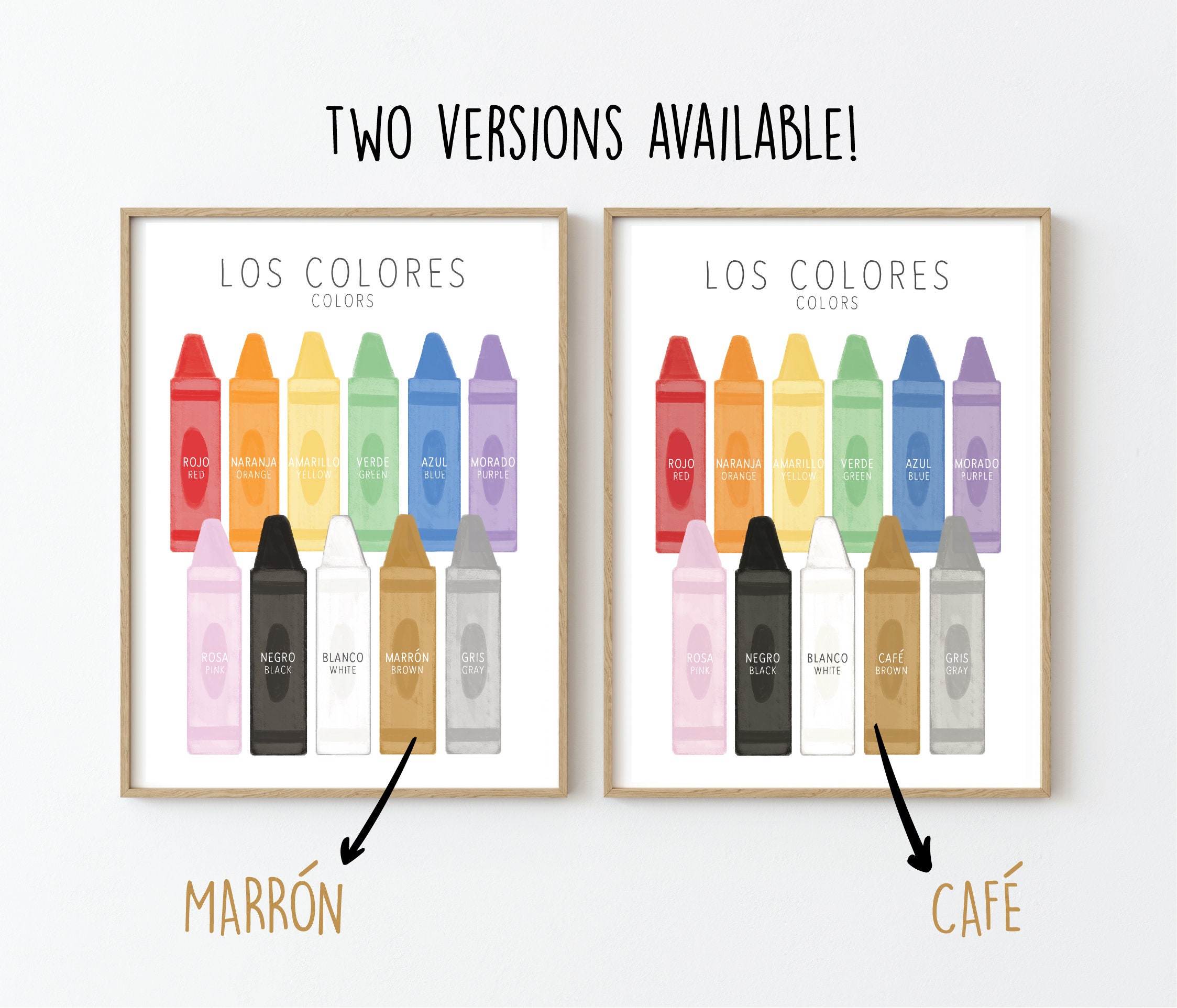 Bilingual Spanish and English Colors Poster, Los Colores Poster ...