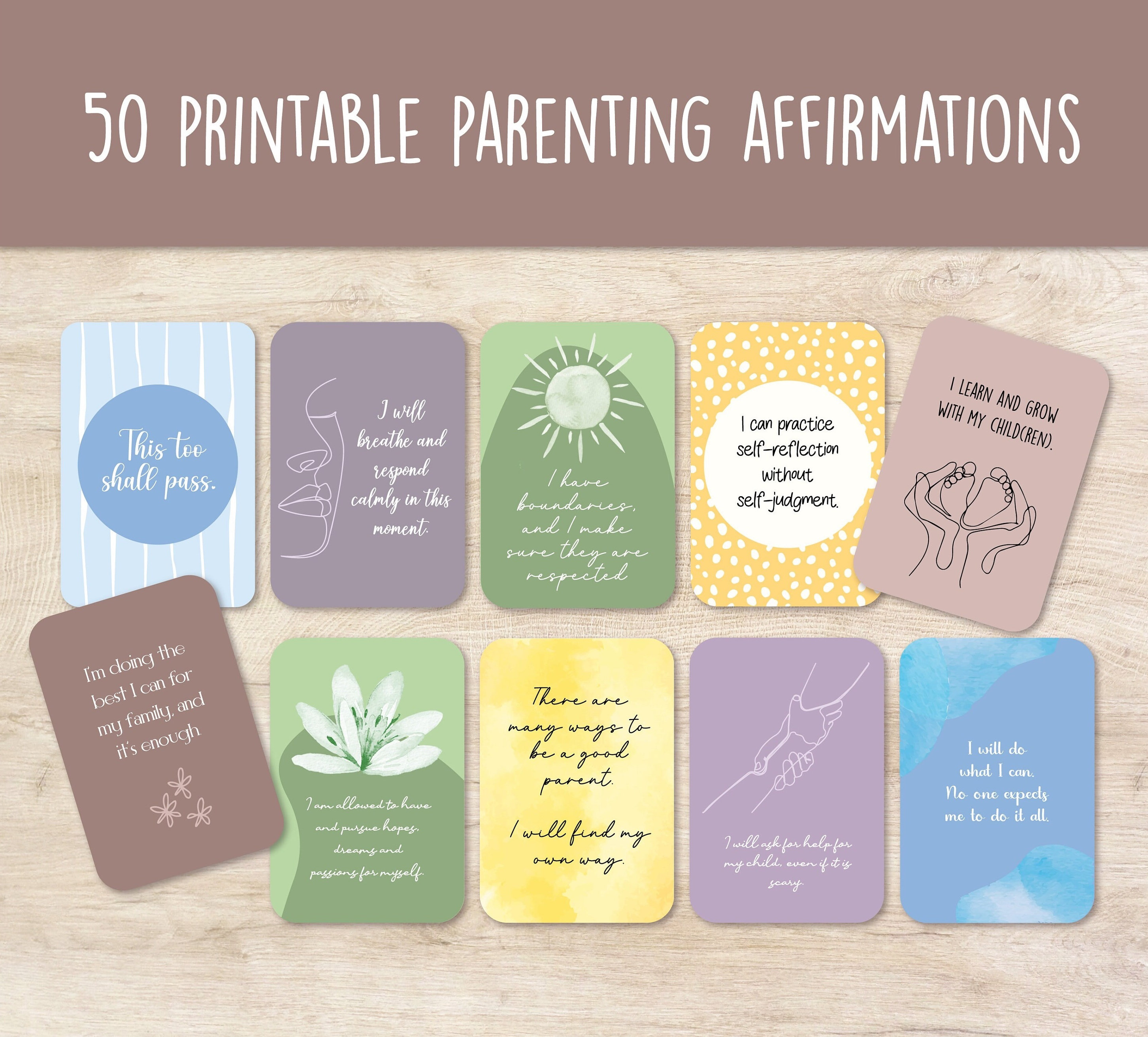 Parenting Positive Affirmation Cards, Motherhood Motivational Cards ...