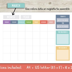 Toddler Learning Calendar, Daily Calendar, Kids Children, Perpetual ...