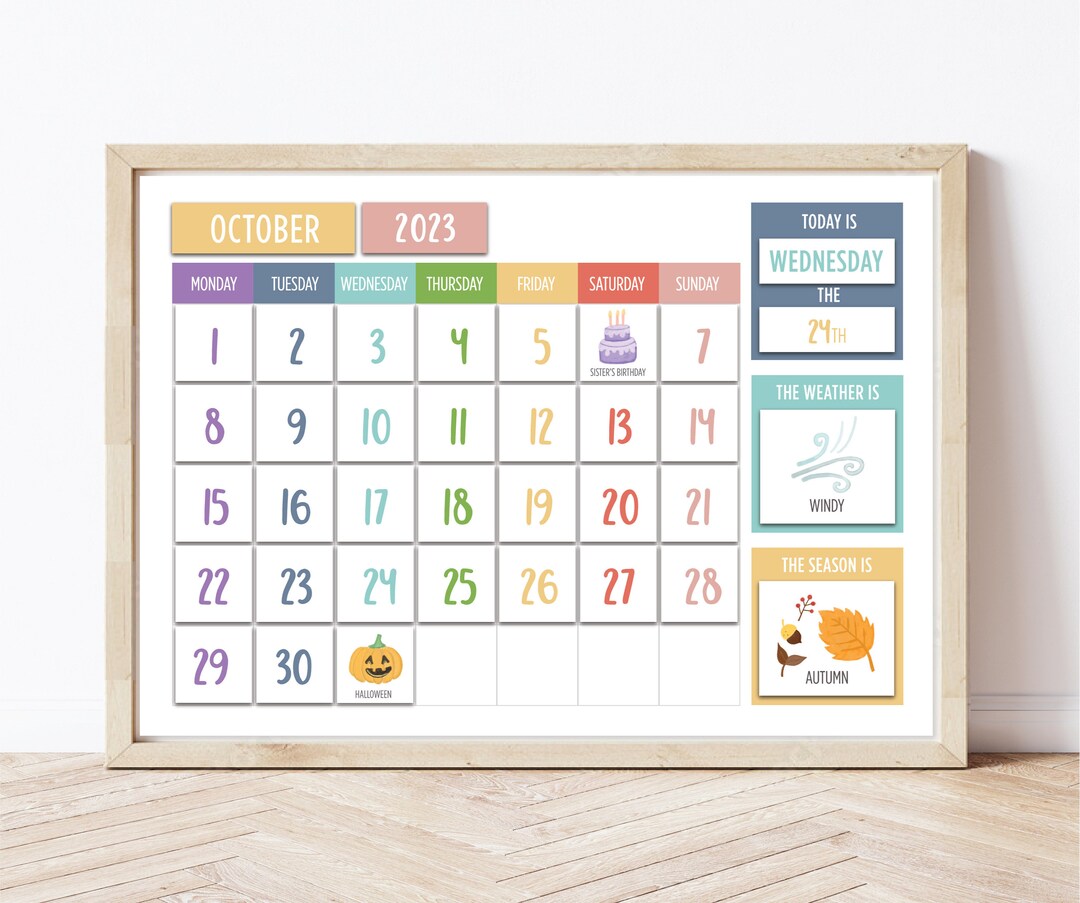 Toddler Learning Calendar, Daily Calendar, Kids Children, Perpetual ...