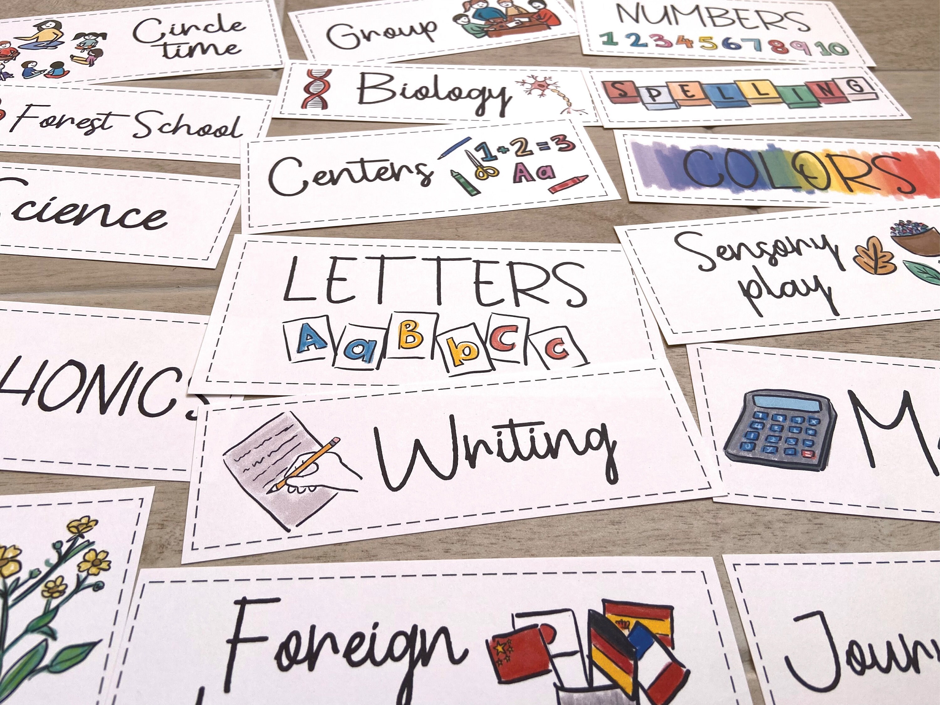 Visual School Schedule Toddler Kids, Homeschool School Subjects ...