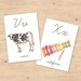 SPANISH Alphabet ABC Flash Cards Cursive, Realistic Watercolor ...