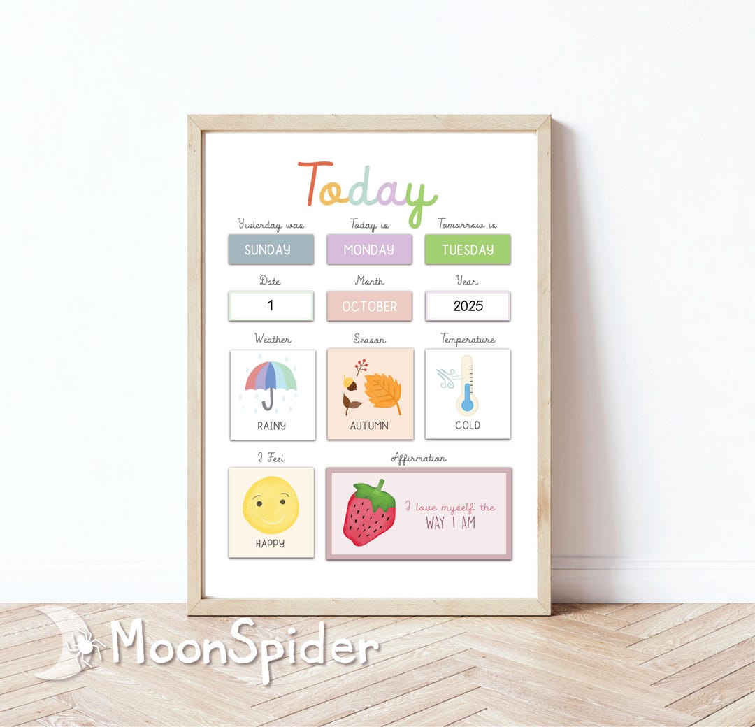 Daily Morning Board, Days of the Week, Learning Calendar, Date, Weather ...