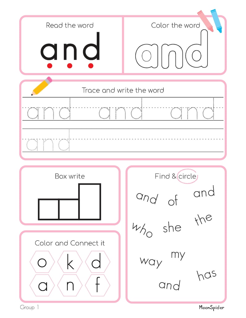First 100 Printable Sight Words Worksheets & Flashcards, Fry 100 ...
