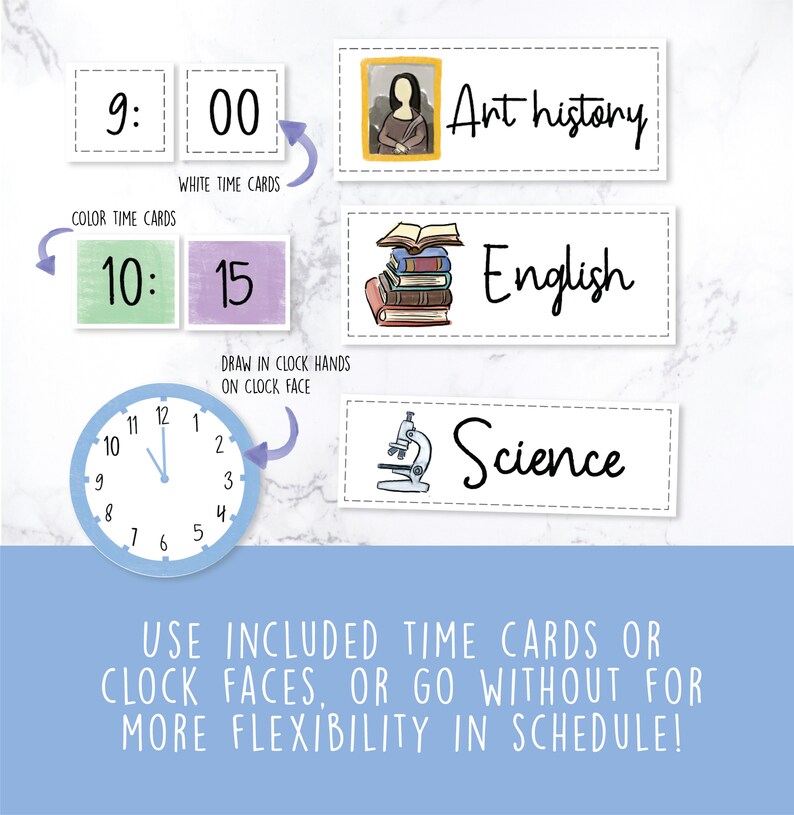 Visual School Schedule Toddler Kids, Homeschool School Subjects ...