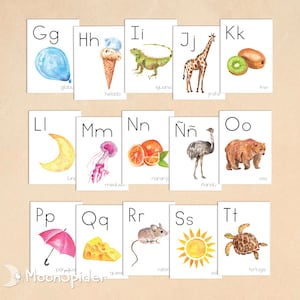 SPANISH Alphabet Individual Downloadable Posters, for Classroom Use - Etsy