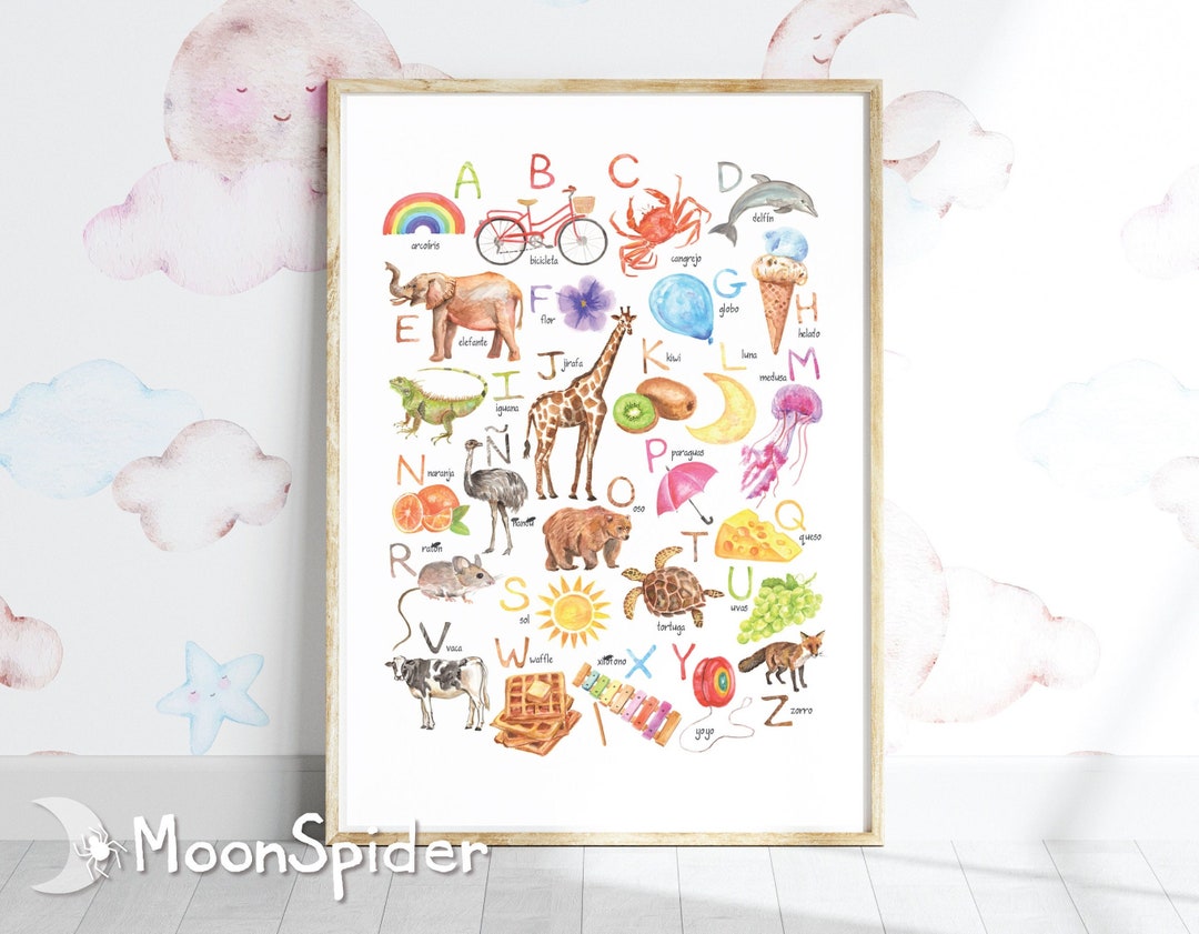 SPANISH Alphabet Downloadable Poster, Digital Download, Montessori ...