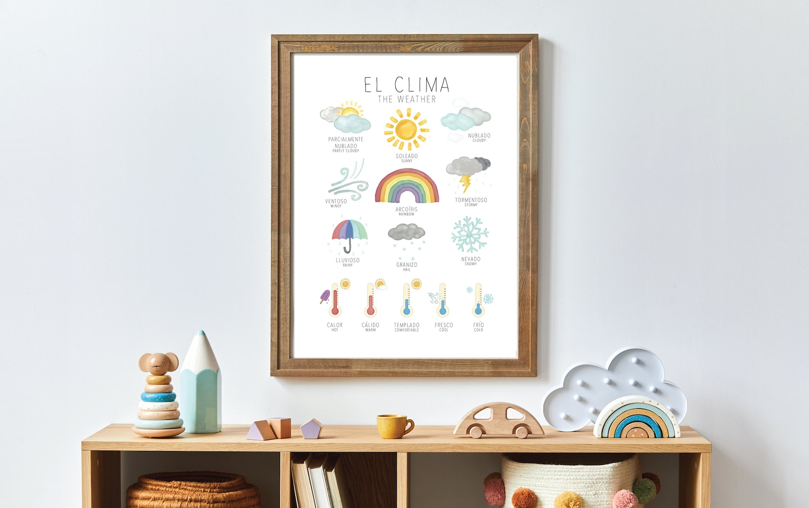 SPANISH Weather Poster, Bilingual Spanish Weather Chart, Preschool ...