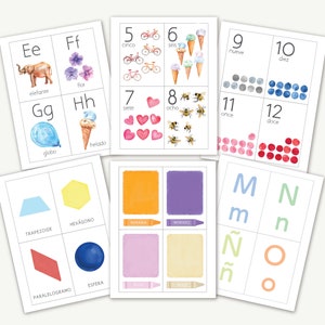 Spanish Educational Flash Cards Bundle, Colors Flash Cards, Shapes ...