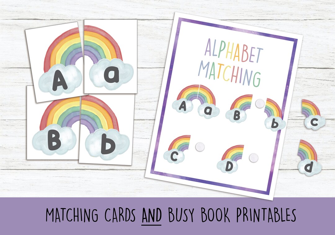 Alphabet Matching Cards, ABC Toddler Busy Book, A-Z Letters Puzzle ...