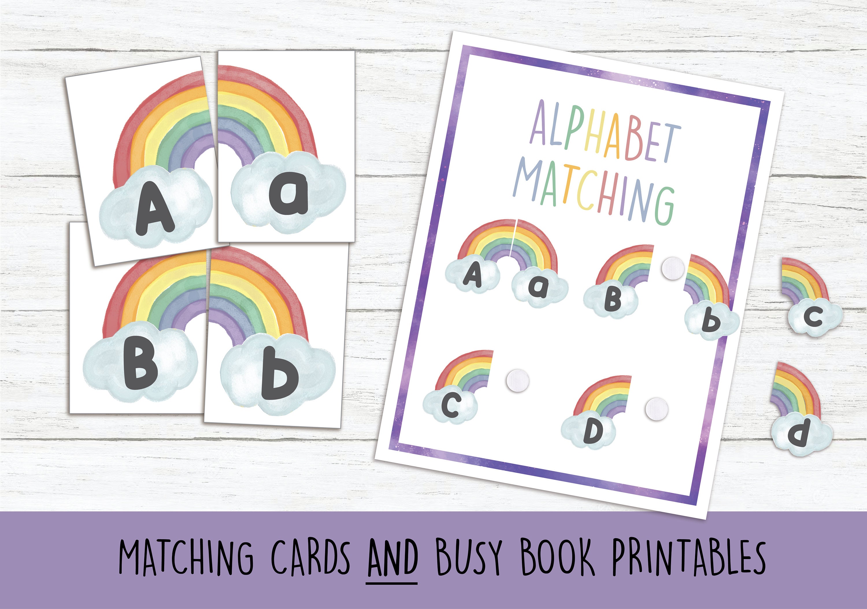 Alphabet Matching Cards, ABC Toddler Busy Book, A-Z Letters Puzzle ...