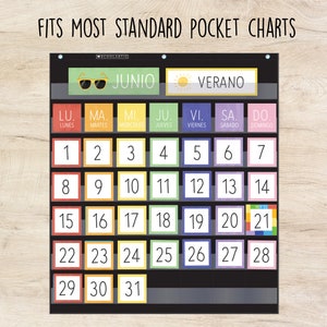 SPANISH Calendar Kit, Classroom Calendar, Pocket Calendar, El ...