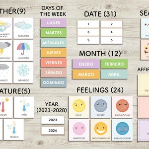 SPANISH Daily Morning Board, Days of the Week, Learning Calendar, Date ...