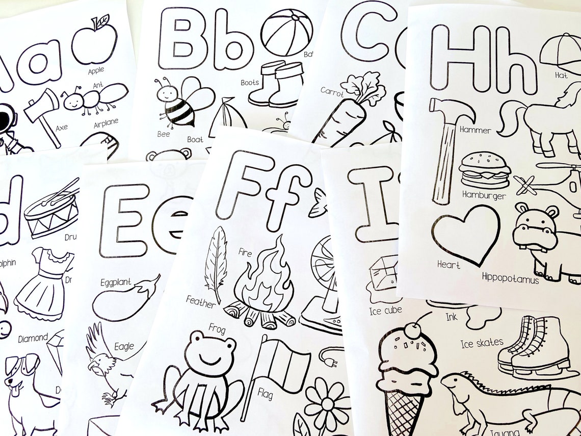 78 Printable Alphabet Coloring Pages Worksheets, Kids ABC Colouring ...