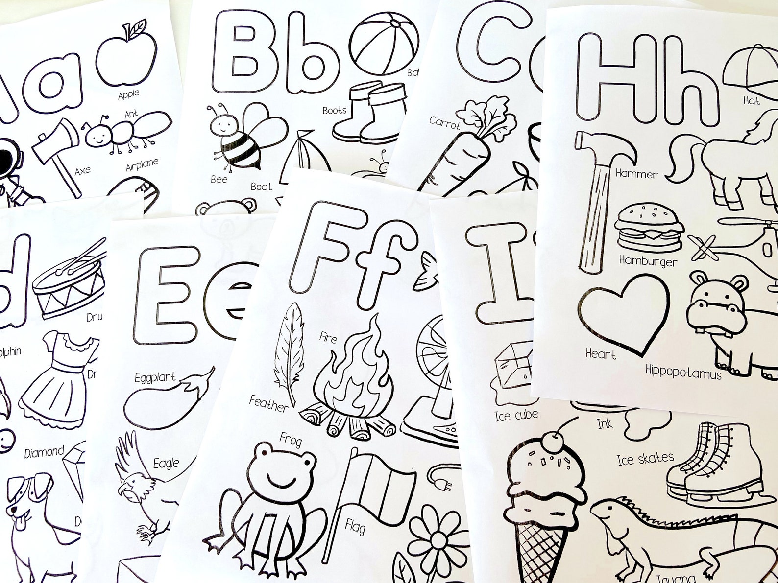 78 Printable Alphabet Coloring Pages Worksheets, Kids ABC Colouring ...