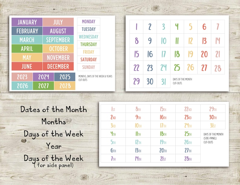 Toddler Learning Calendar, Daily Calendar, Kids Children, Perpetual ...