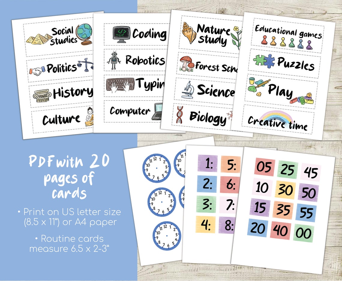 Visual School Schedule Toddler Kids Homeschool School - Etsy