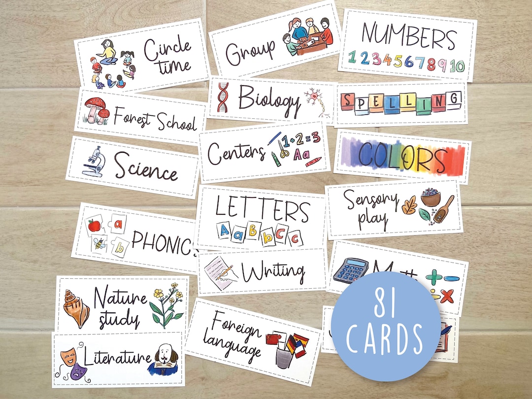 Visual School Schedule Toddler Kids, Homeschool School Subjects ...