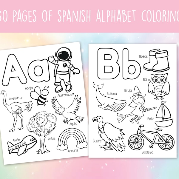 Preschool Spanish Coloring Pages - Etsy