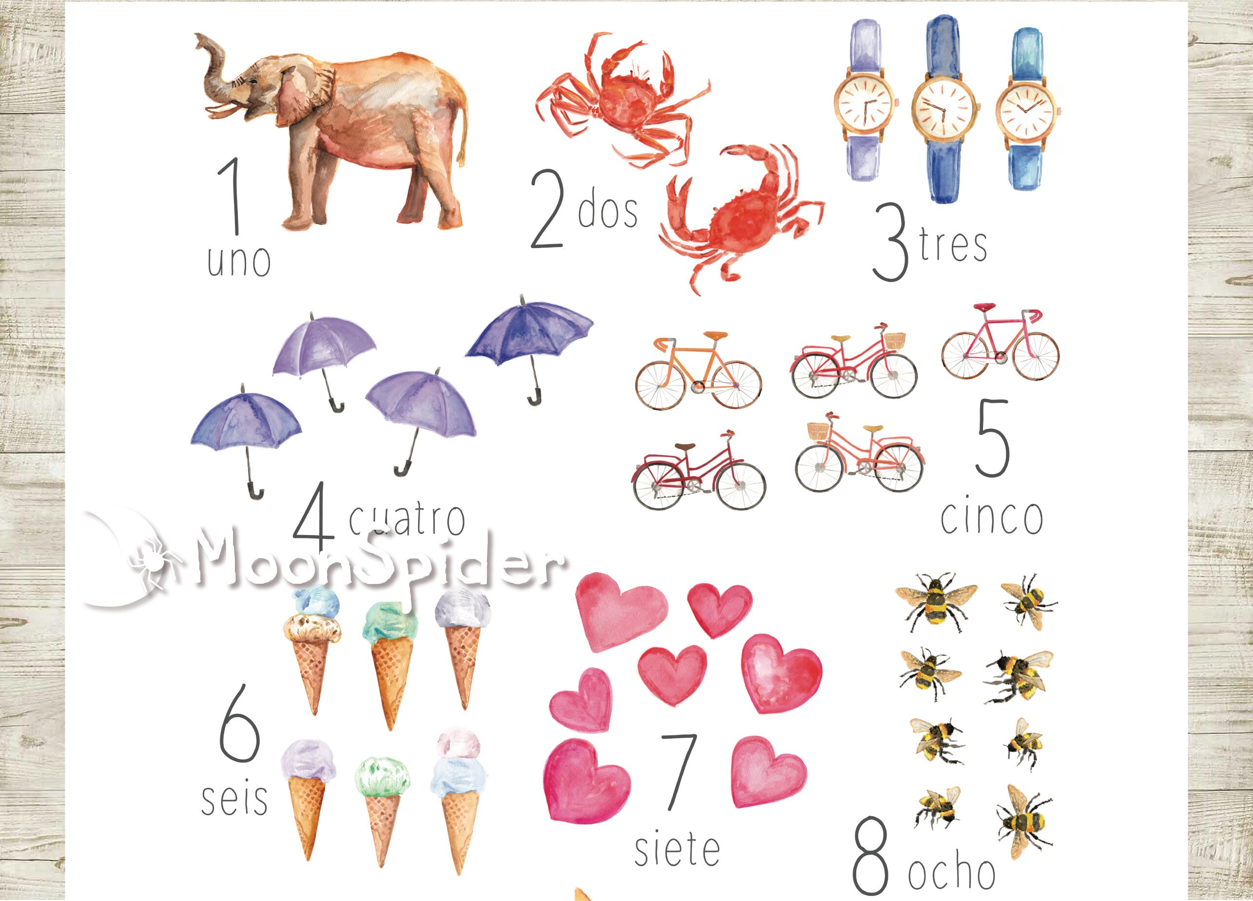 8 Bilingual Spanish Educational Posters Set for Kids and - Etsy