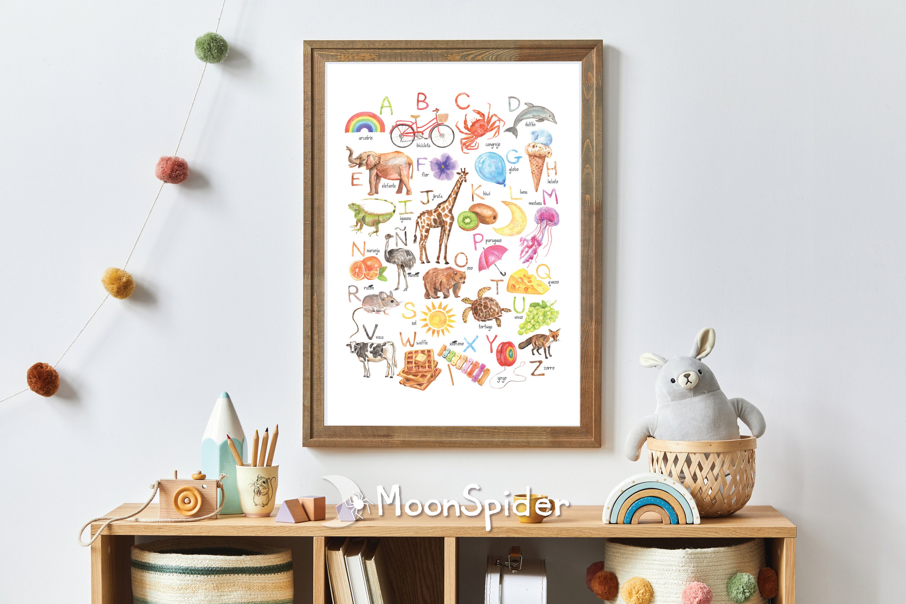 SPANISH Alphabet Downloadable Poster, Digital Download, Montessori ...