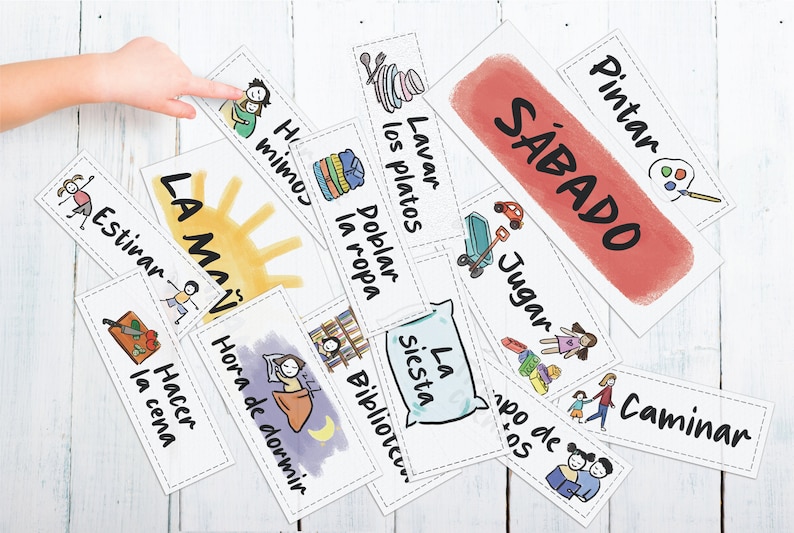 SPANISH Visual Schedule Toddler Kids Daily Routine Chart - Etsy