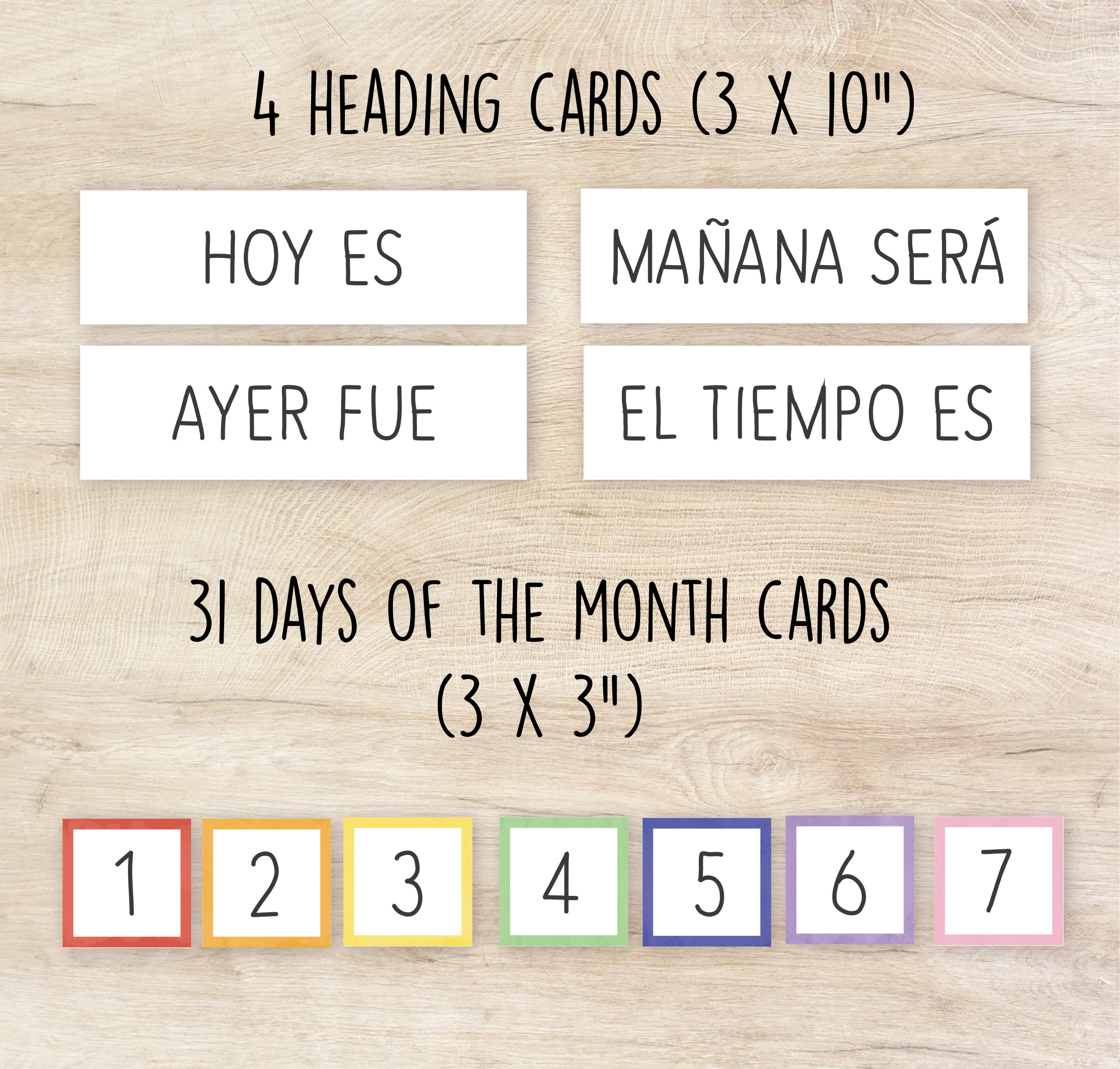 SPANISH Calendar Kit, Classroom Calendar, Pocket Calendar, El ...