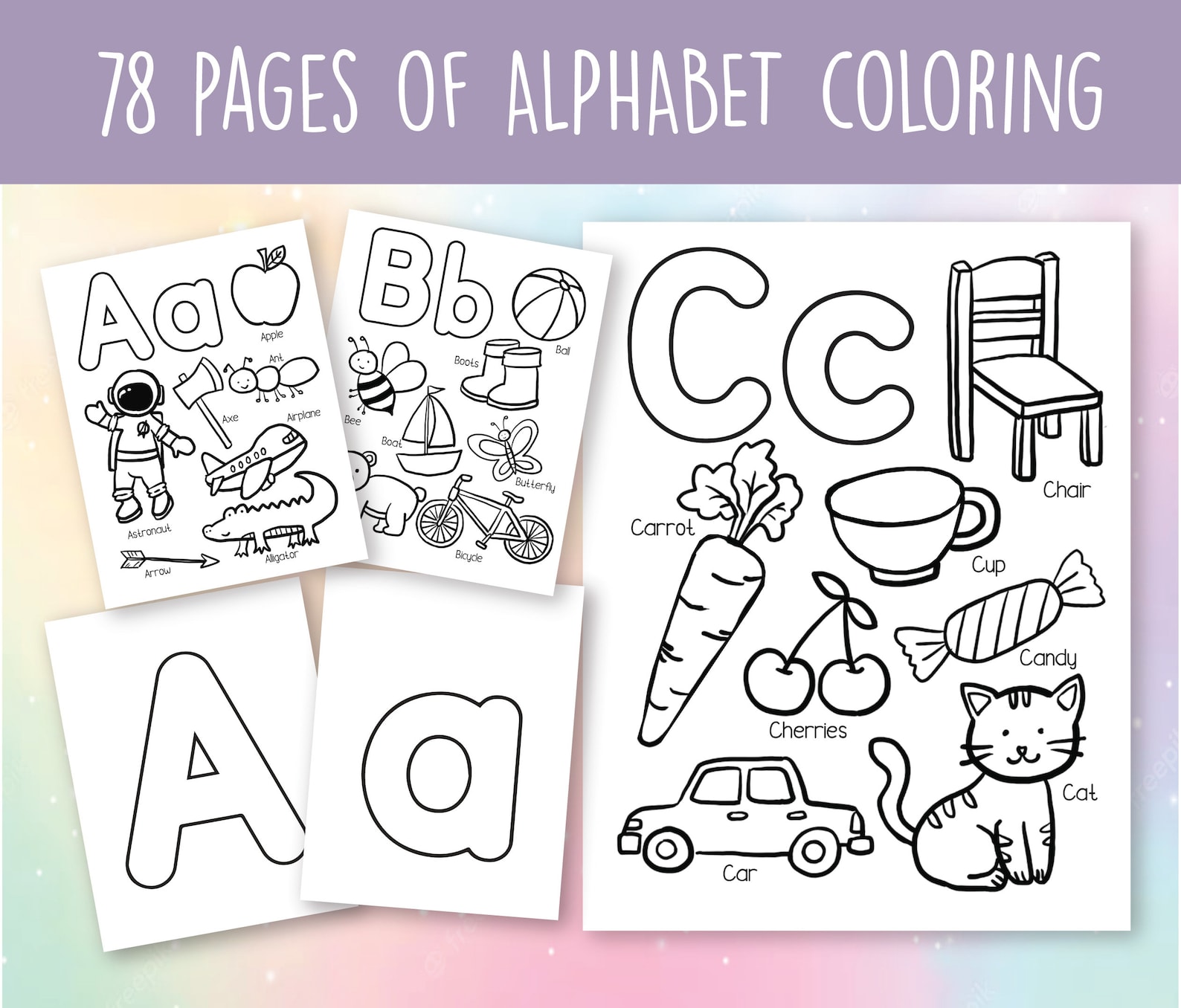78 Printable Alphabet Coloring Pages Worksheets, Kids ABC Colouring ...