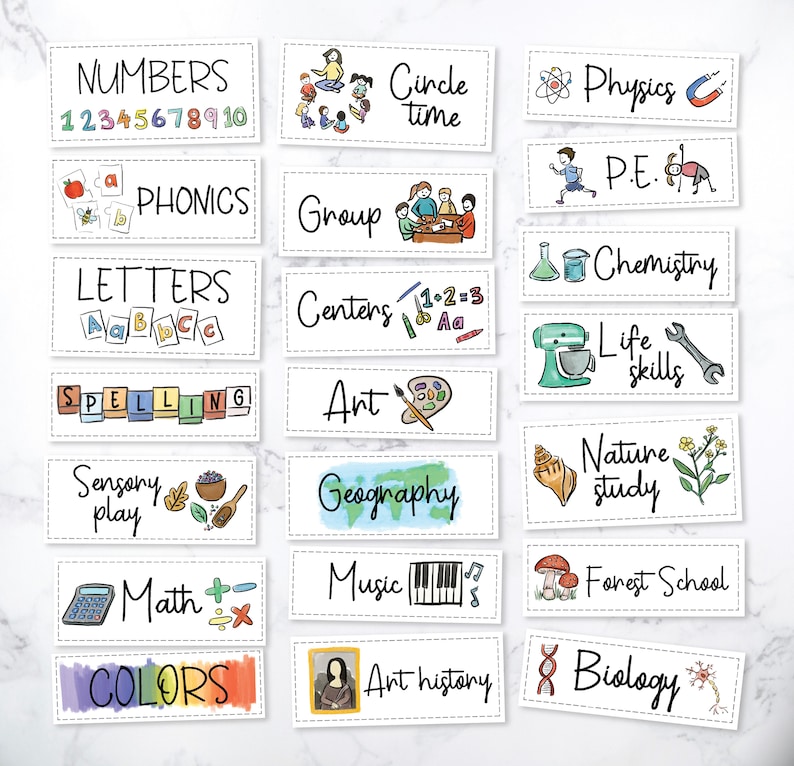 Visual School Schedule Toddler Kids, Homeschool School Subjects ...