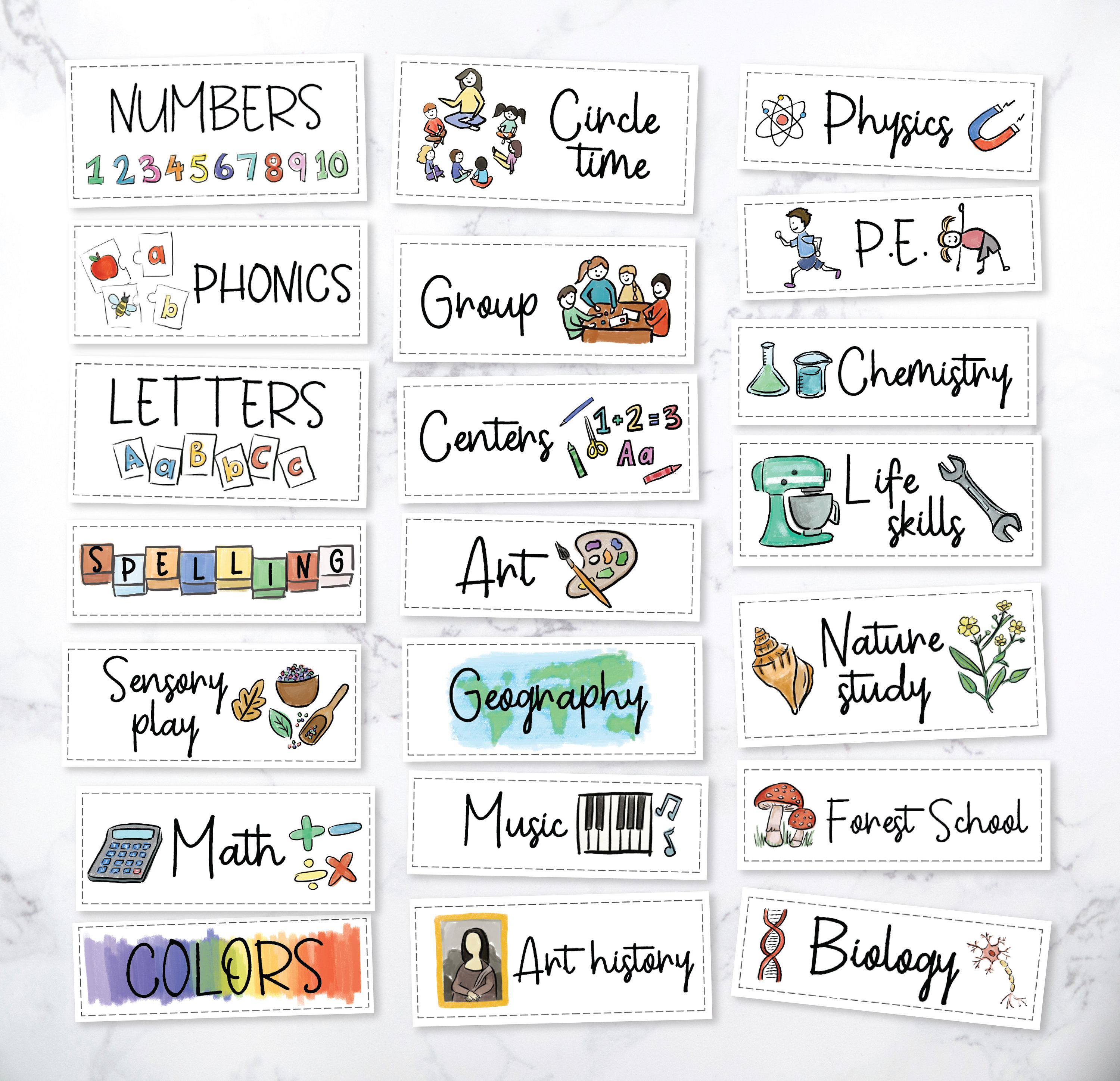 Visual School Schedule Toddler Kids, Homeschool School Subjects ...